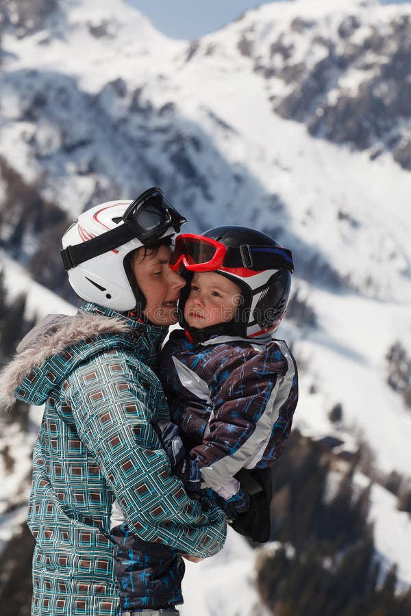 Skiing in the Alps. stock photo. Image of recreational - 69312538