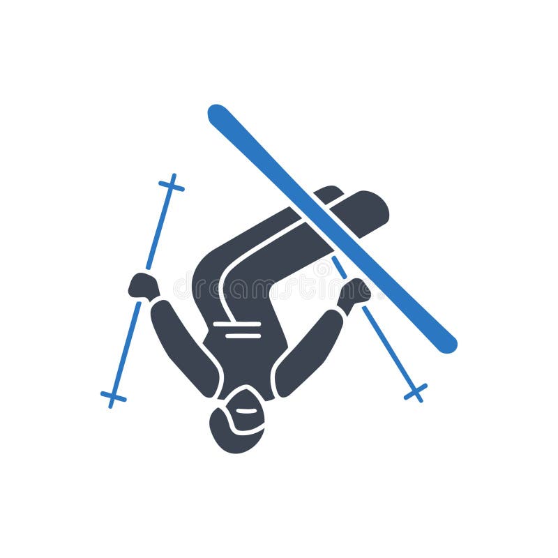 Skiing Freestyle icon stock vector. Illustration of action - 375316353