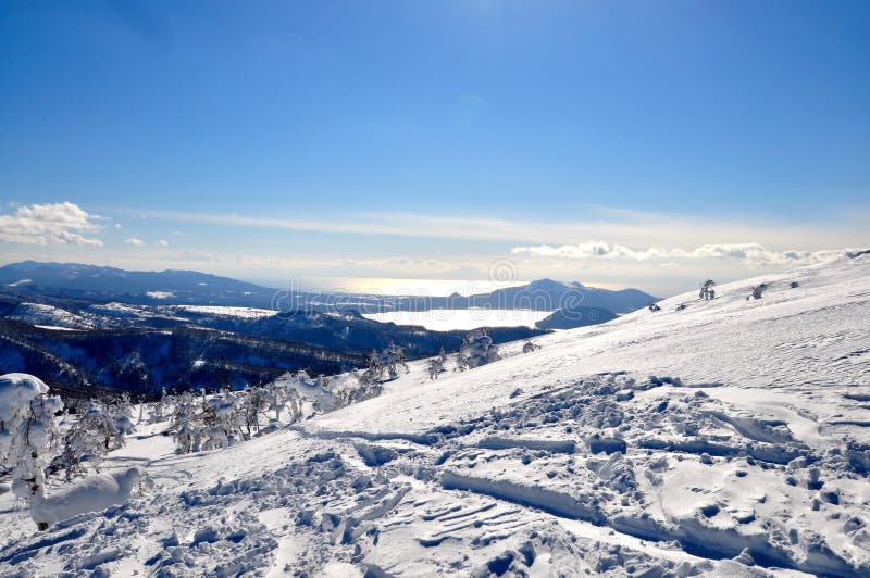 Skiing in Hokkaido, Japan stock photo. Image of powpow - 75733020