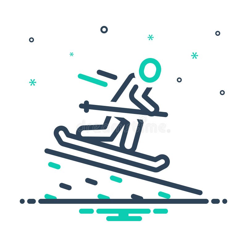 Mix Icon for Skiing, Sliding and People Stock Vector - Illustration of ...