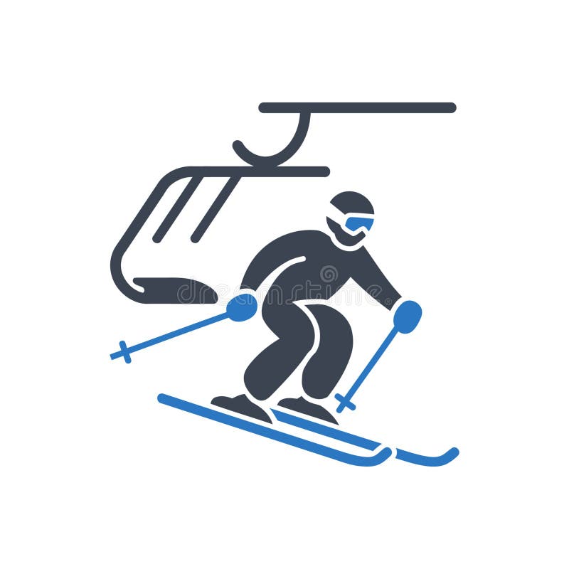 Skiing Icon stock vector. Illustration of skiing, sign - 374474848