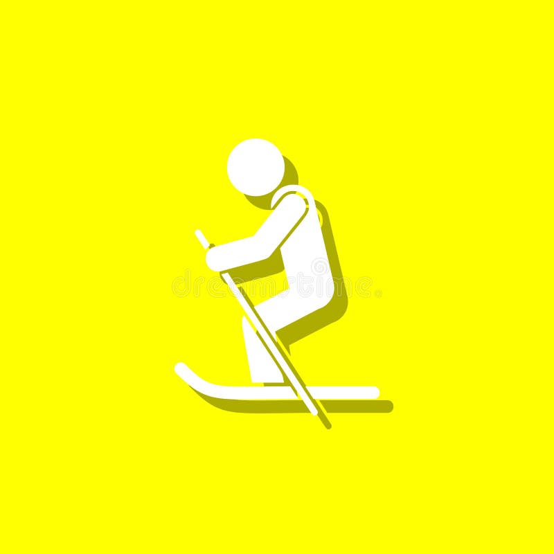 Skiing, Man Icon. Simple Glyph Vector of Universal Set Icons for UI and ...