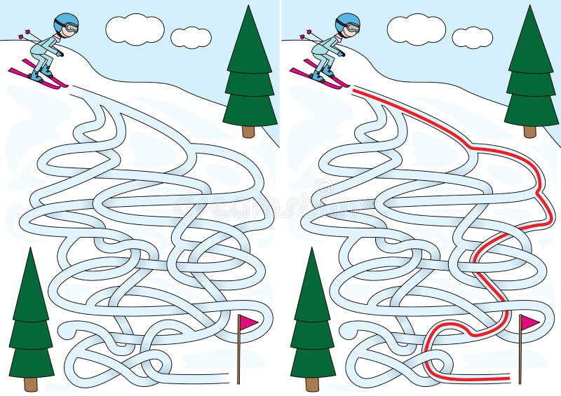 Snow maze stock vector. Illustration of snowsuits, game - 36184324
