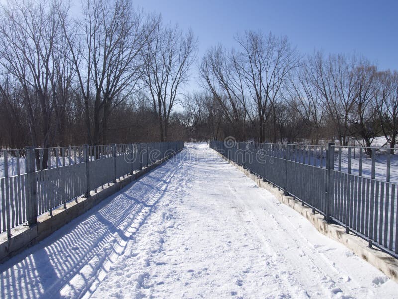 Skiing Path in Winter in a Park Stock Photo - Image of nature, winter ...