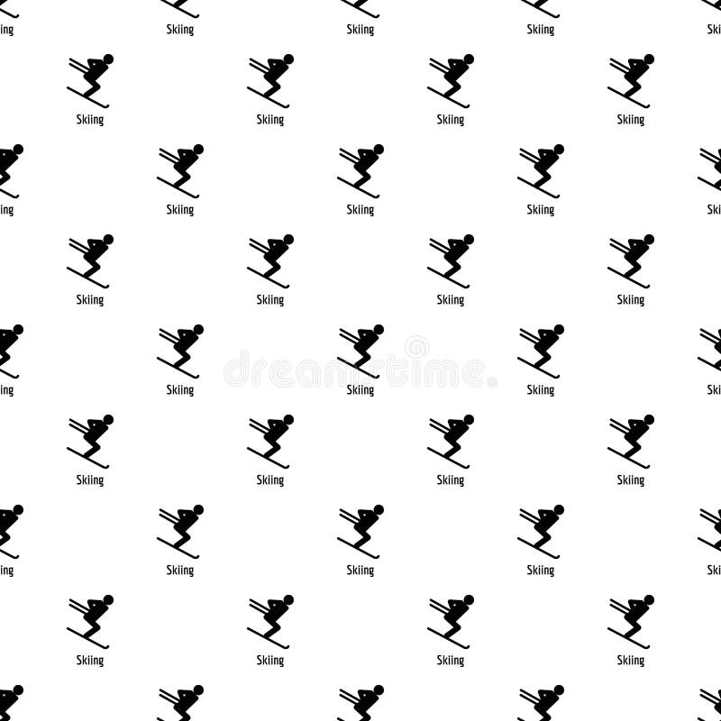 Skiing Pattern Seamless Vector Stock Vector - Illustration of repeat ...