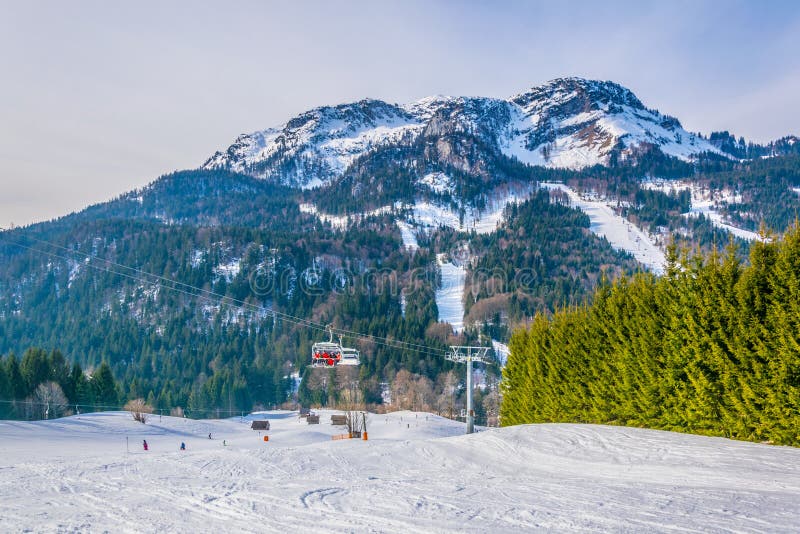 Skiing Slopes of Bad Aussee in Austria Stock Photo - Image of travel ...