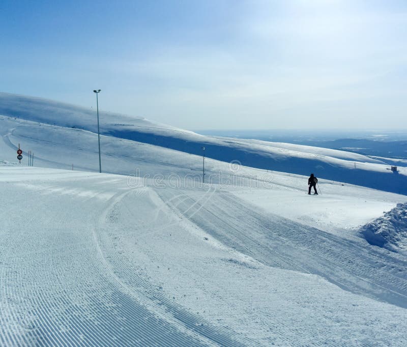 Skiing. Training Ride on Skis Stock Image - Image of jump, difficulties ...