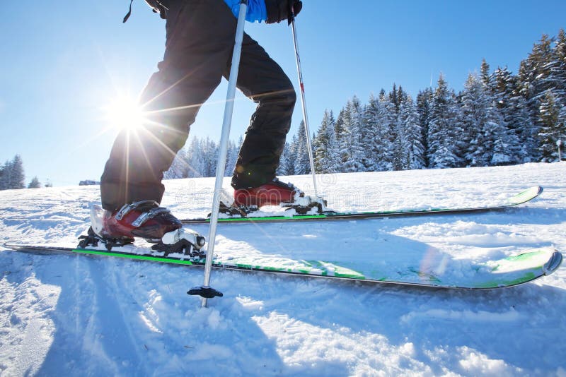 Skiing in winter stock image. Image of achieve, closeup - 61379275