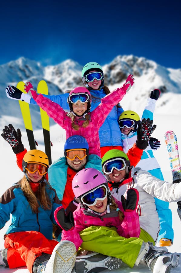 Skiing, winter fun stock image. Image of playful, outdoor - 27045335