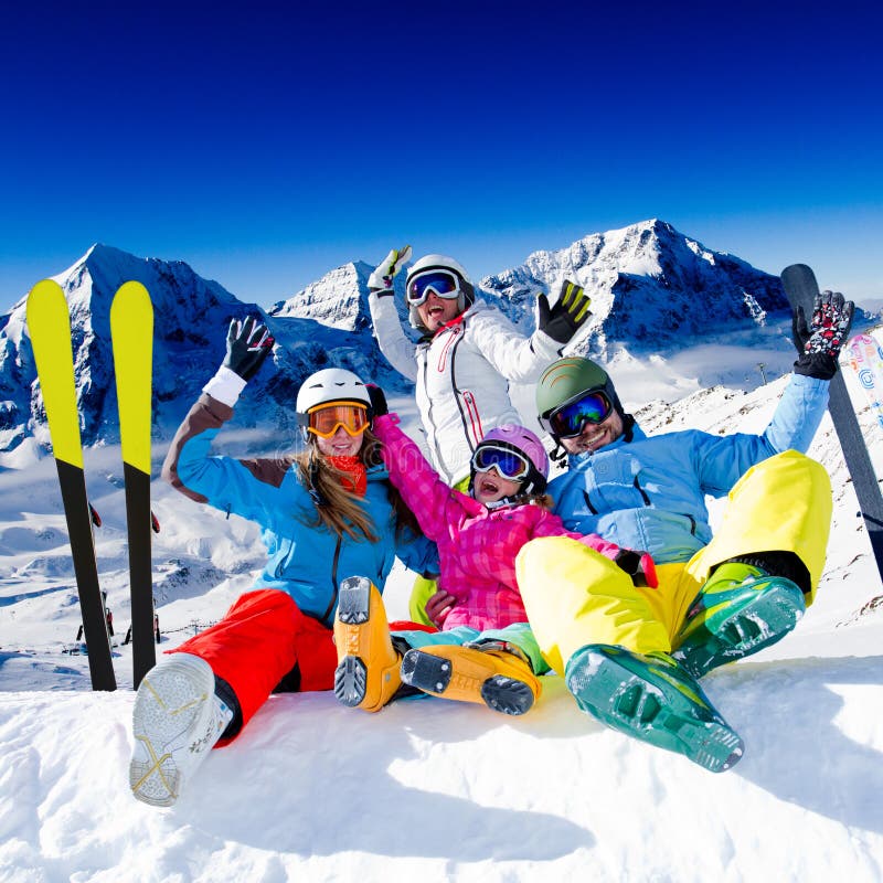 Skiing, winter fun stock photo. Image of funny, alps - 27045368