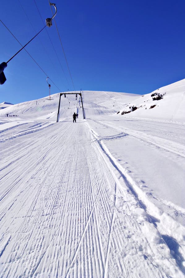 On skilift stock image. Image of february, boarder, frozen - 4010995