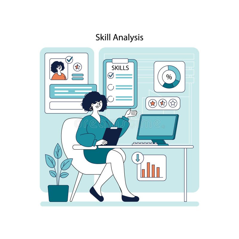 Skill Analysis Vector with Professional Stock Vector - Illustration of ...