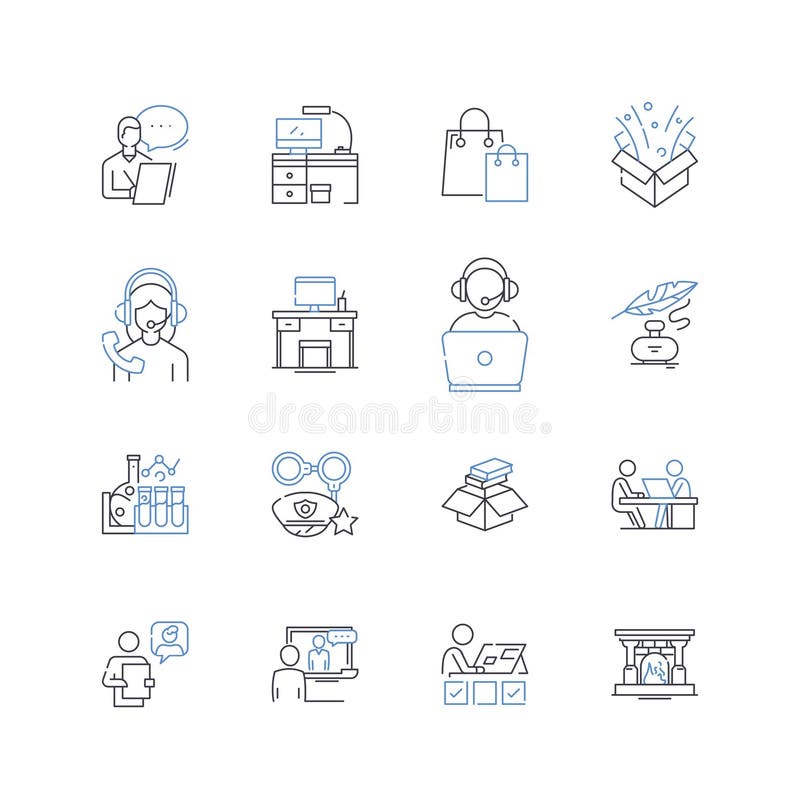 Skill-based Work Line Icons Collection. Expertise, Proficiency ...