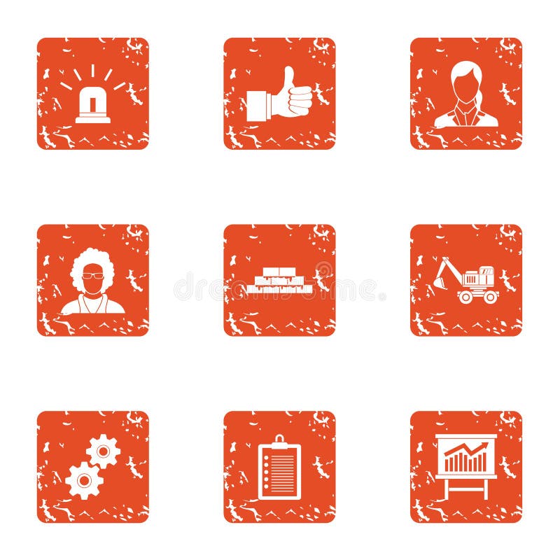 Skill Boost Icons Set, Grunge Style Stock Vector - Illustration of ...