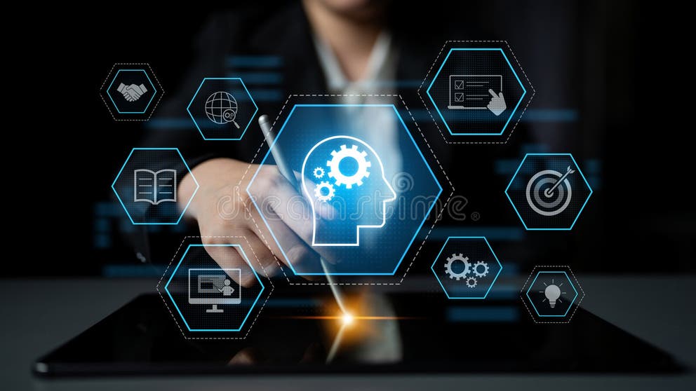 Skill Development for Human or AI Intelligence Latch Stock Illustration ...