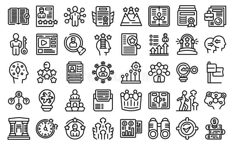 Skill Development Icons Set Outline Vector. Change Business Stock ...