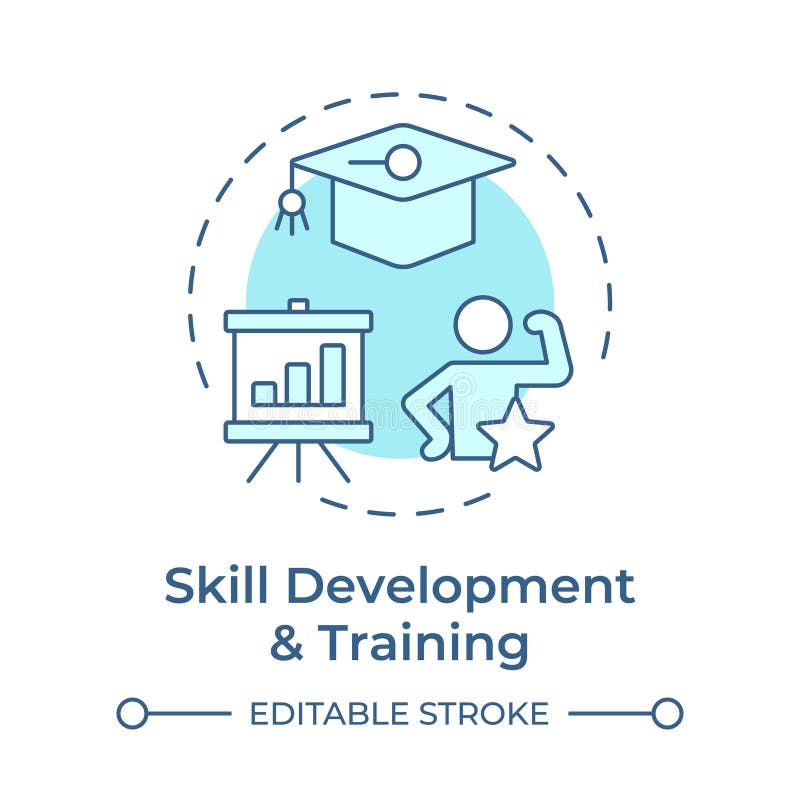 Skill Development and Training Soft Blue Concept Icon Stock ...