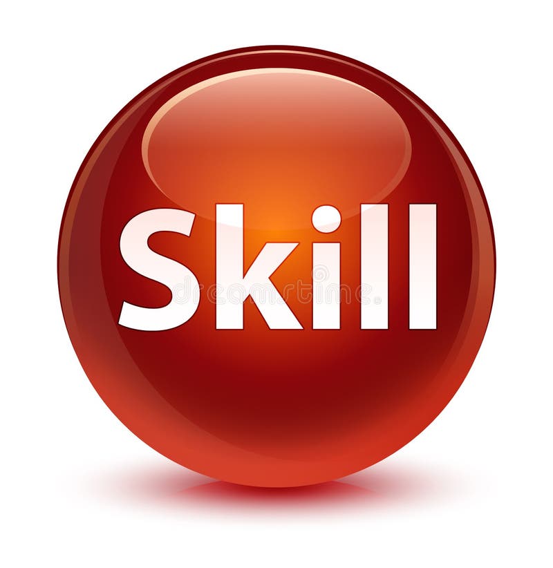 Skill Glassy Brown Round Button Stock Illustration - Illustration of ...