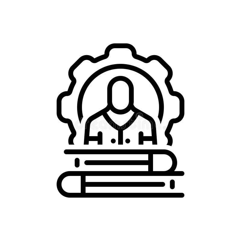 Black Line Icon for Skill, Ability and Study Stock Vector ...