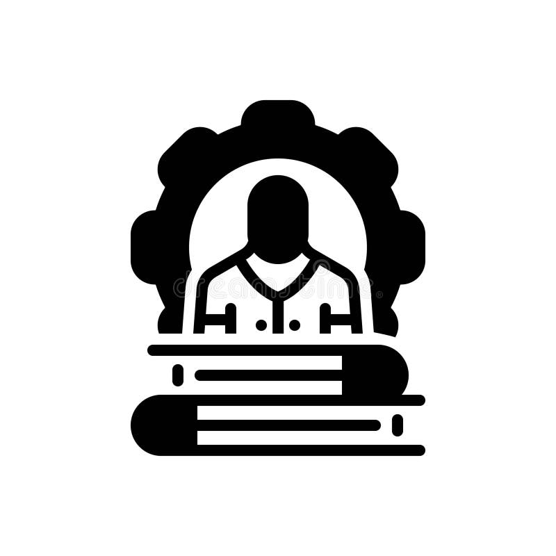 Black Solid Icon for Skill, Ability and Study Stock Illustration ...