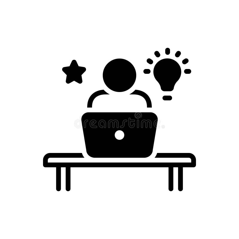 Black Solid Icon for Skill, Talent and Aptitude Stock Vector ...