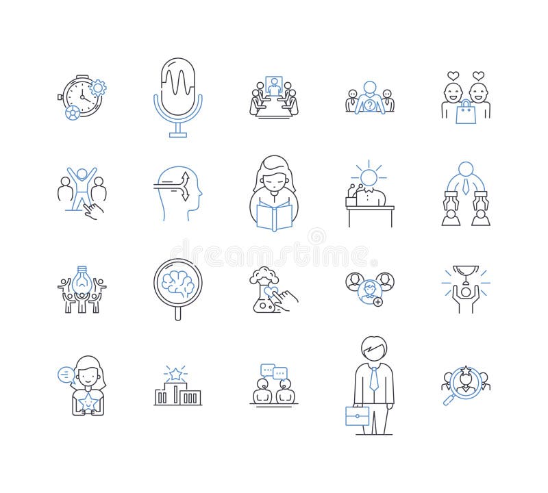 Skill Improvement Line Icons Collection. Mastery, Development ...