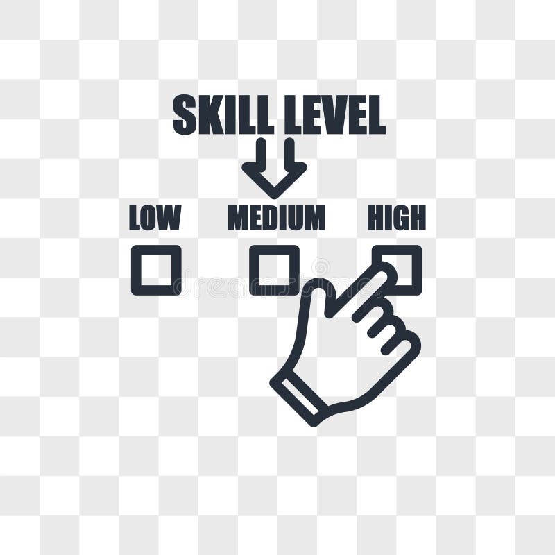 Skill Level Vector Icon Isolated on Transparent Background, Skill Level ...