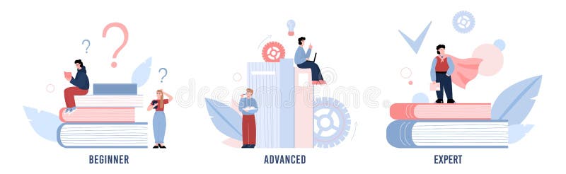 Skill Levels Graduation from Beginner To Expert, Vector Illustration ...