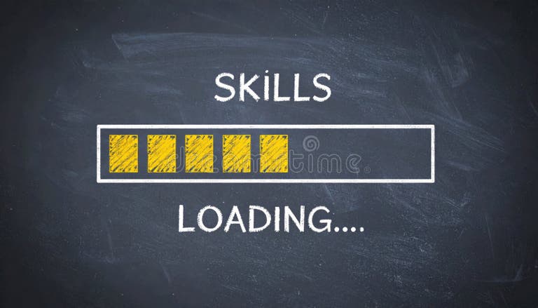 Skill Loading Progress Bar on a Chalkboard Symbolizing Personal ...