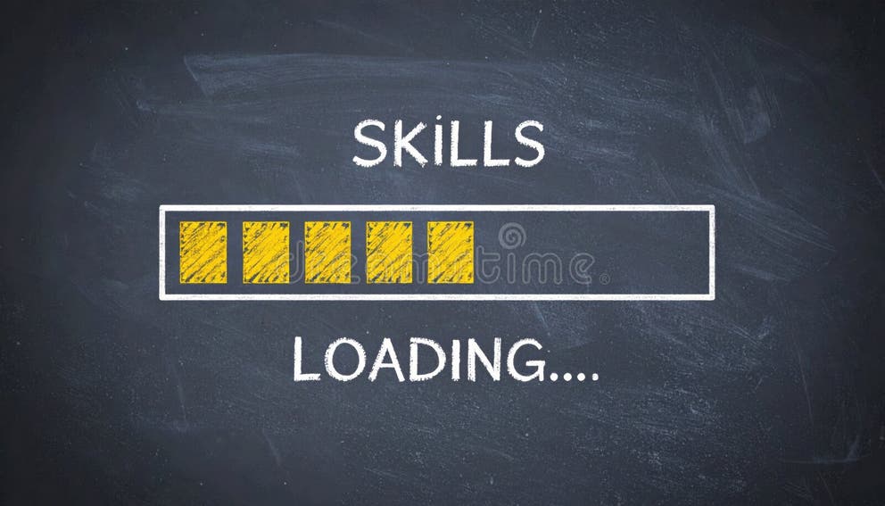 Skill Loading Progress Bar on a Chalkboard Symbolizing Personal ...