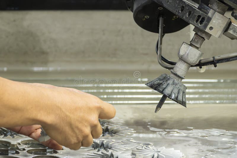 The Skill Operator Working with Multi-axis Abrasive Waterjet Cutting ...
