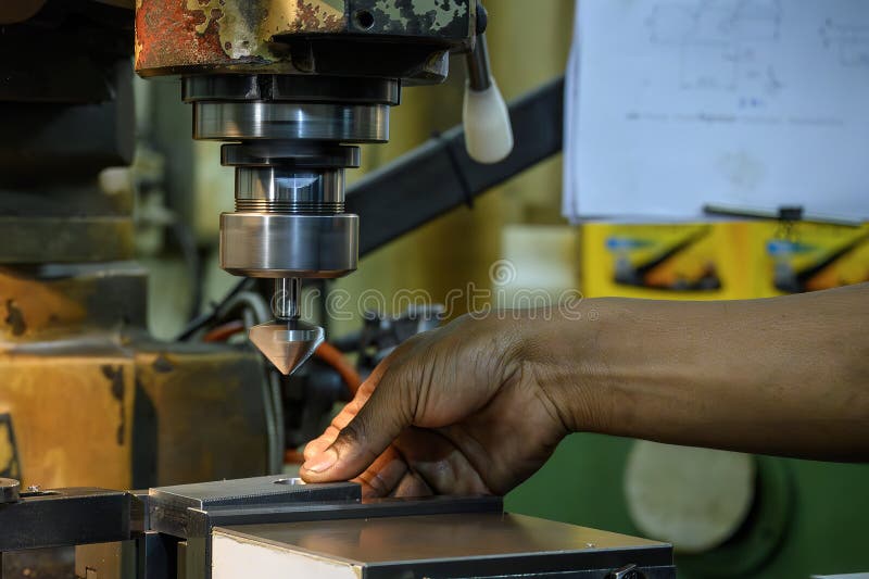The Skill Operator Working with NC Milling Machine Stock Image - Image ...