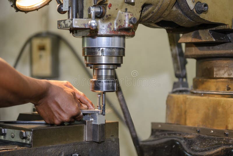 The Skill Operator Working with NC Milling Machine Stock Image - Image ...