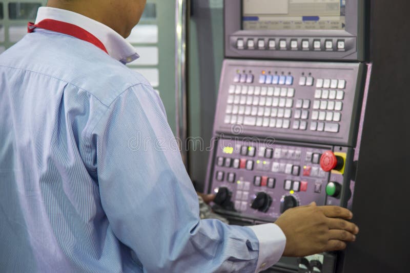 The Skill Operator Working by Operate . Stock Image - Image of hand ...