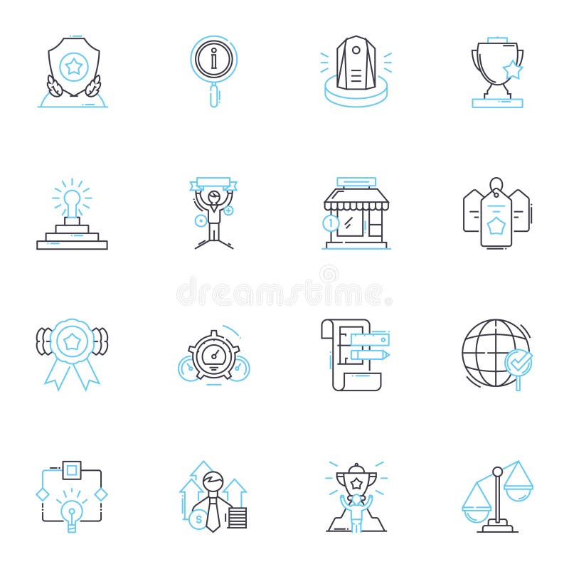 Skill Progression Linear Icons Set. Advancement, Growth, Development ...