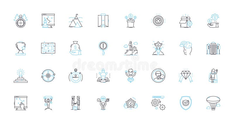 Skill Progression Linear Icons Set. Advancement, Growth, Development ...