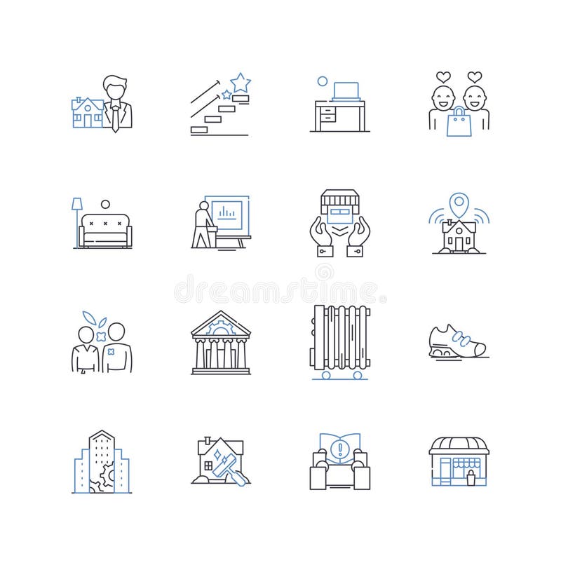 Skill-sharing Hubs Line Icons Collection. Community, Collaboration ...