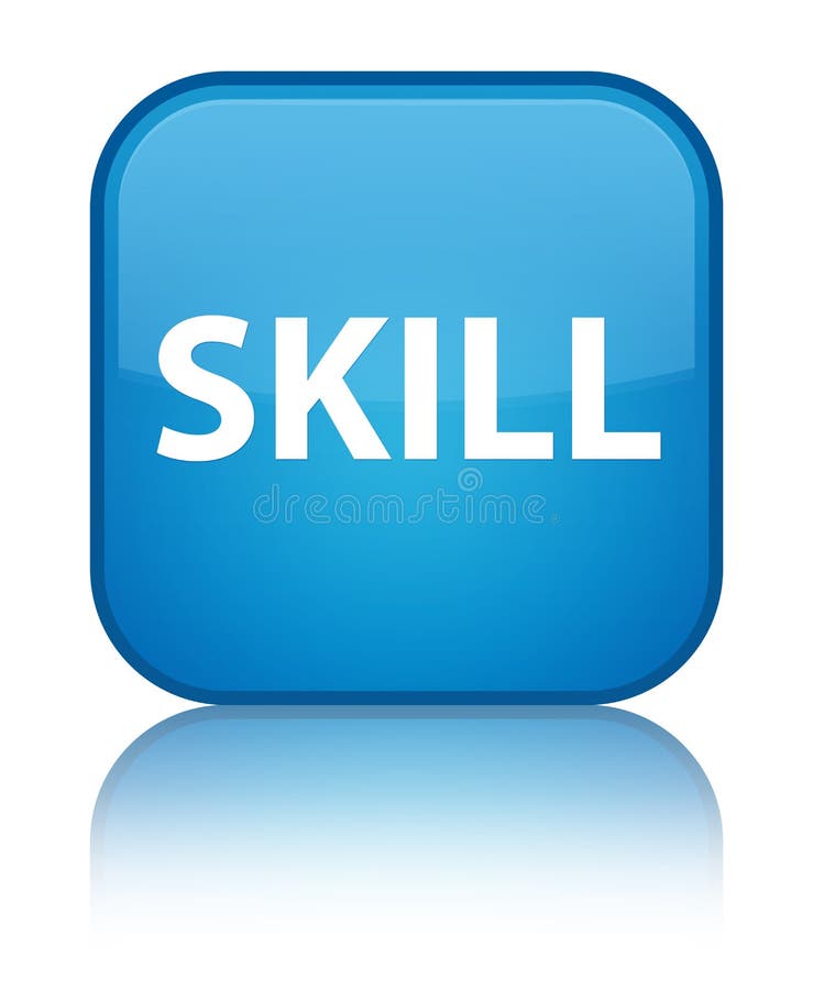 Skill Special Cyan Blue Square Button Stock Illustration - Illustration ...