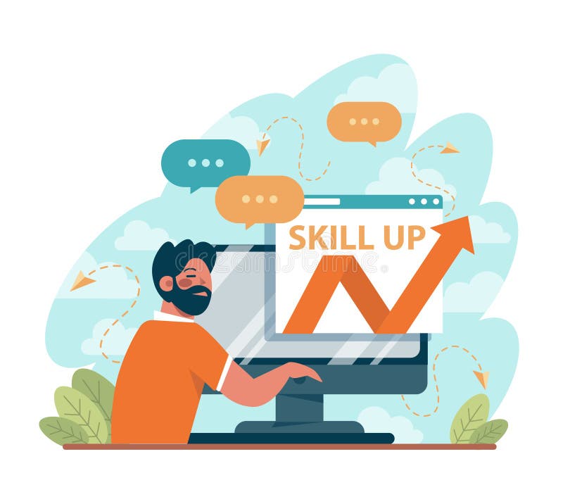 Skill Up Concept. Increasing of Business or Professional Abilities ...