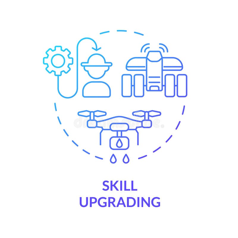 Skill Upgrading Blue Gradient Concept Icon Stock Vector - Illustration of round, complex: 287119712