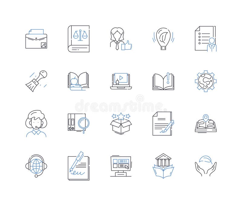 Skill Upgrading Line Icons Collection. Training, Education, Mastery ...