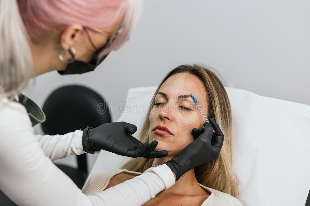Professional Microblading Procedure in Progress Stock Photo - Image of ...
