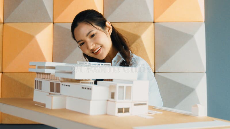 Closeup of Skilled Engineer Team Hands Discuss about House Design ...