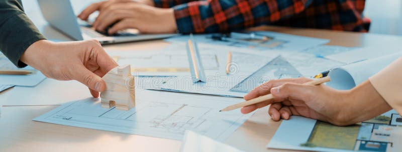 Skilled Architect Using Architectural Equipment during Meeting ...