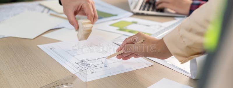 Skilled Architect Using Architectural Equipment during Meeting ...