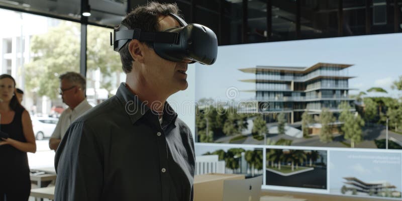 Architect Wearing Glasses by Using VR To Connect and Design Building ...