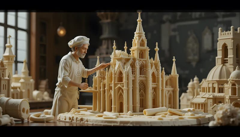 Master Craftsman Building a Magnificent Pasta Cathedral: a Culinary ...