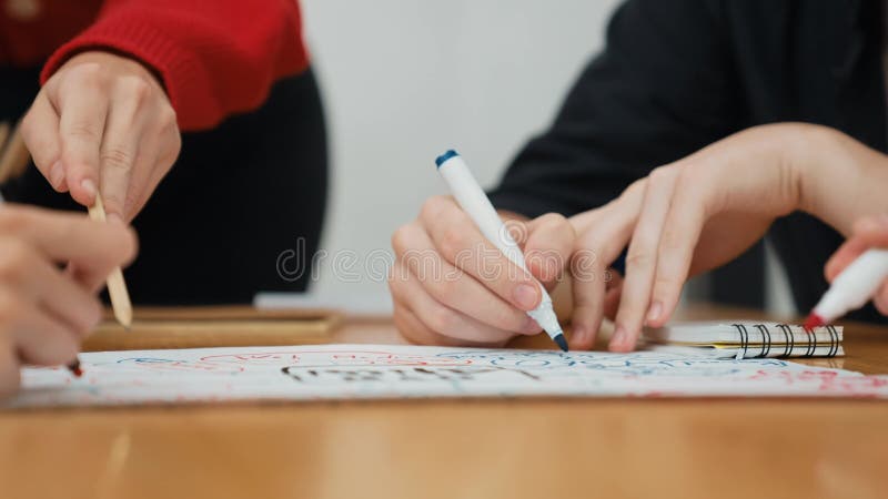 Skilled Business People Hand Brainstorming Idea by Using Mind Map ...