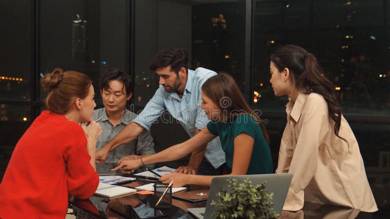 Skilled Business Team Discussion about Start Up Project at Office ...