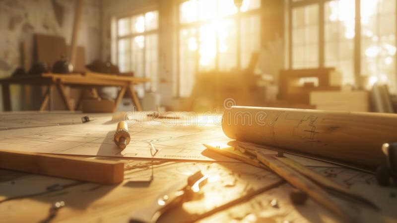 Skilled Carpenter at Work. Craftsmanship Concept Stock Illustration ...